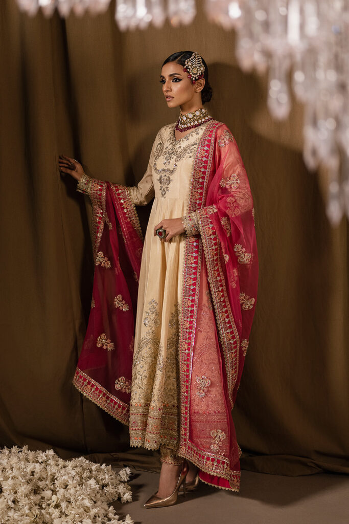 Pakistani Pishwas Trouser Dress in Premium Raw Silk